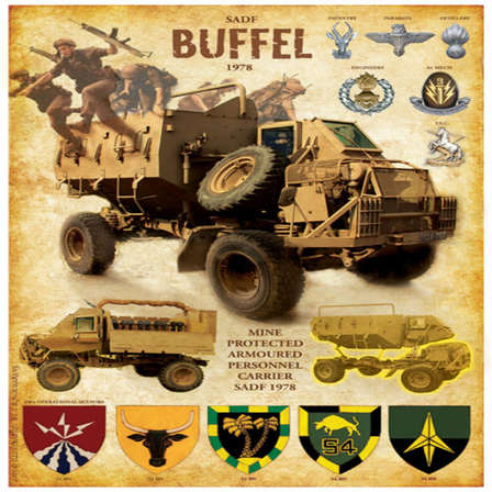 South African Army - BUFFEL SADF 1978 Mine-Protected Vehicle Poster ...