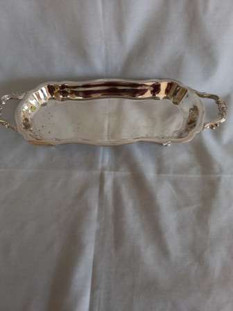 Silver - Beautiful EPNS Tray with Feet and Handles. was sold for R250 ...