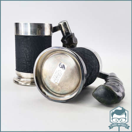 Tankards - Two Original Royal Sable Silver-plate, Hyde and Horn Handle ...