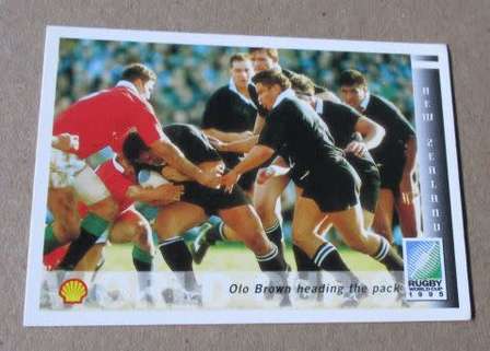 Trading Cards - OLO BROWN HEADING THE PACK - NEW ZEALAND - 1995 RUGBY ...