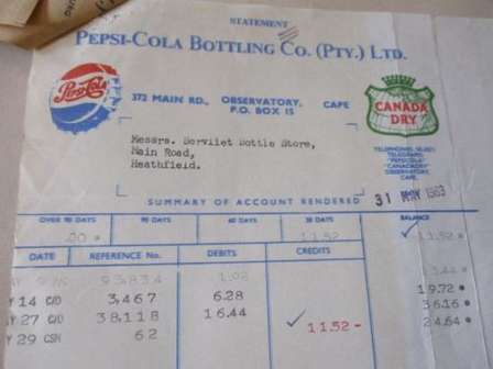 Other Antiques & Collectables - PEPSI-COLA S.A. STATEMENTS & INVOICES ...