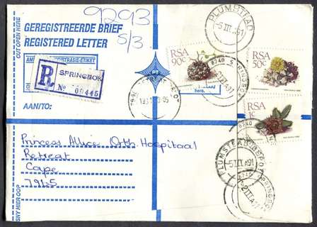 Republic of South Africa - RSA - Cover Registered At Springbok Post ...