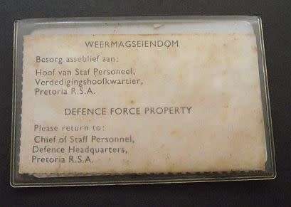 SADF & SANDF - 1976-1977 SADF PRO PATRIA MEDAL TO A CORPORAL IN THE ...