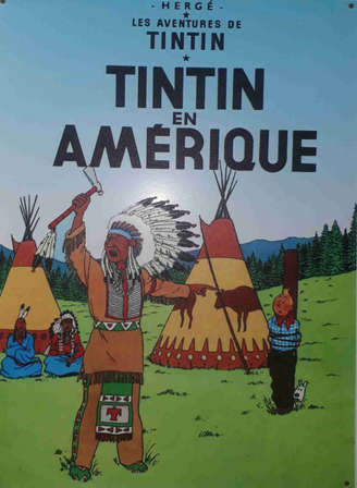 Signs - Tintin, Tintin En Amerique vintage/ retro Marvel comics metal ...
