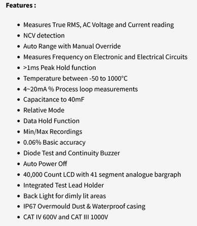 Test Equipment - Major Tech MT1887 Precision Digital Multimeter Auto ...