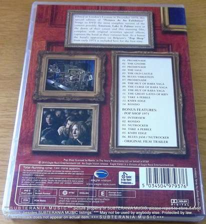 Rock - ELP EMERSON LAKE & PALMER Pictures at an Exhibition DVD for sale ...