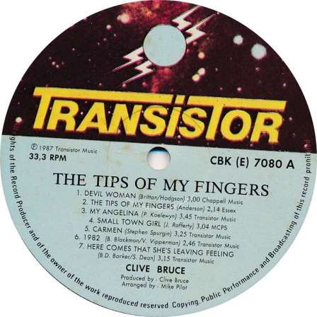 Pop - CLIVE BRUCE - Tips of my Fingers - South African Vinyl Album ...