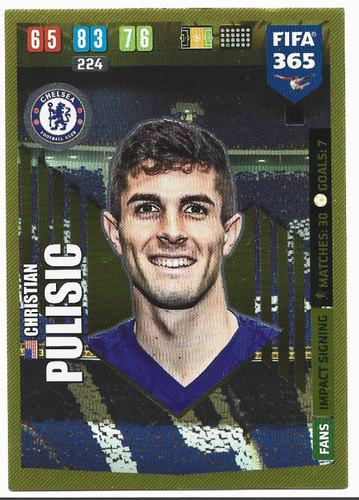 Trading Cards - CHRISTIAN PULISIC - PANINI `FIFA 365` 2020 COLLECTION ...