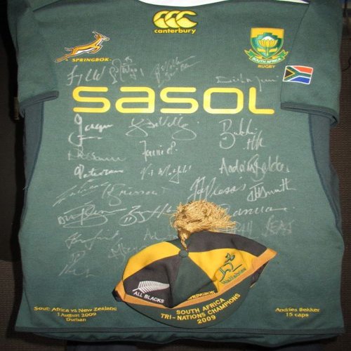 Sporting Memorabilia - Springbok Rugby Jersey and Cap 2009 - Signed was ...