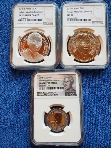 Other Mandela Coins - 2018 NELSON MANDELA CENTENARY GRADED COIN SET ...