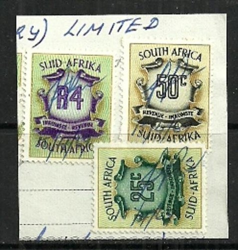 Republic of South Africa - South Africa - 1969 Revenue Stamps on Paper ...