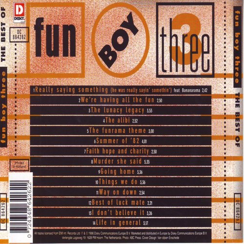 Pop - FUN BOY 3 - The best of Fun Boy 3 (CD) DC 864262 NM (FREE BULK ...