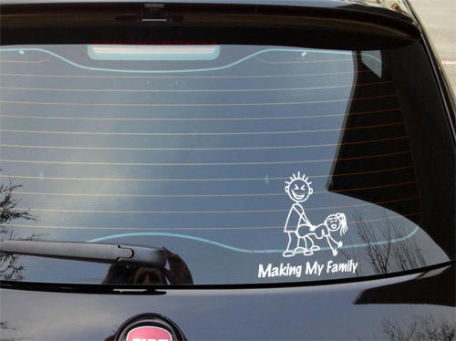 Wall Decals - Funny family Stick figure family car window funny Vinyl ...