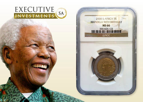 2008 Birthday R5 - Nelson Mandela 90th Birthday R5 Coin MS 66 NGC ...
