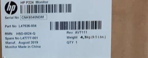 Monitors - New in Box HP P224 21.5-inch Full HD LED Monitor, Power Cord ...