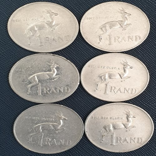One Rand - HIGH GRADE COLLECTION OF 6 - 2nd Decimal R1 Coins (1977 to ...