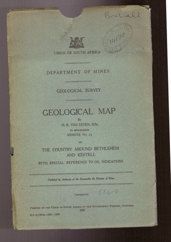Maps - Geological Map, The Country Around Bethlehem and Kestell (1937 ...