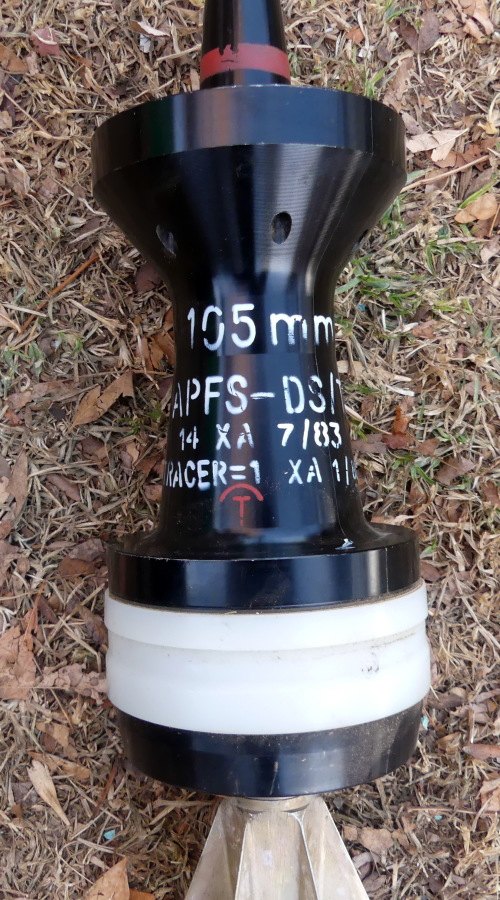 Other War Memorabilia - 105mm APFSDS-T (TRACER) Anti Tank Shell -- Used ...