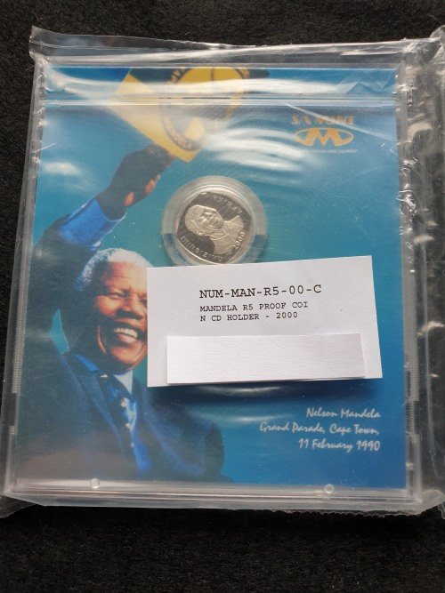 Five Rand - 2000 NELSON MANDELA R5 PROOF COIN IN ORIGINAL CD HOLDER AS FROM SA MINT was sold for ...