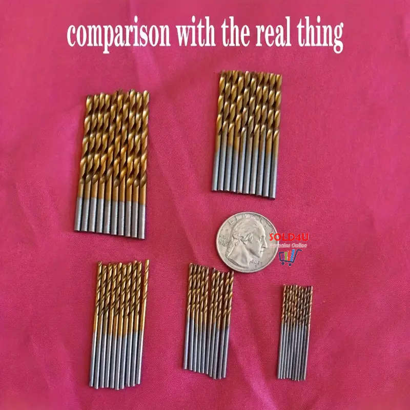Drills - 50pcs Titanium Coated Drill Bits HSS High Speed Steel Drill ...