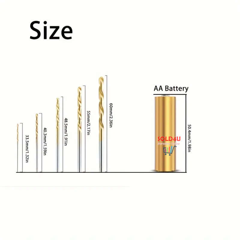 Drills - 50pcs Titanium Coated Drill Bits HSS High Speed Steel Drill ...