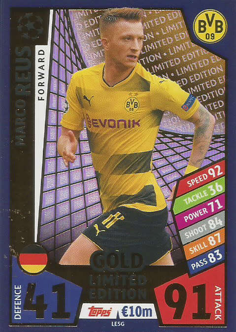 Trading Cards - MARCO REUS - CHAMPIONS LEAGUE 2017/18 - GOLD "LIMITED ...