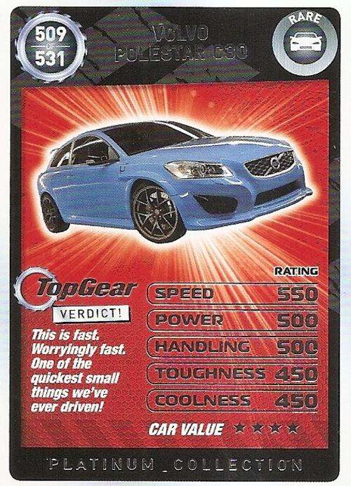 Trading Cards - TOP GEAR TURBO CHALLENGE PLATINUM - VOLVO POLESTAR C30 ...
