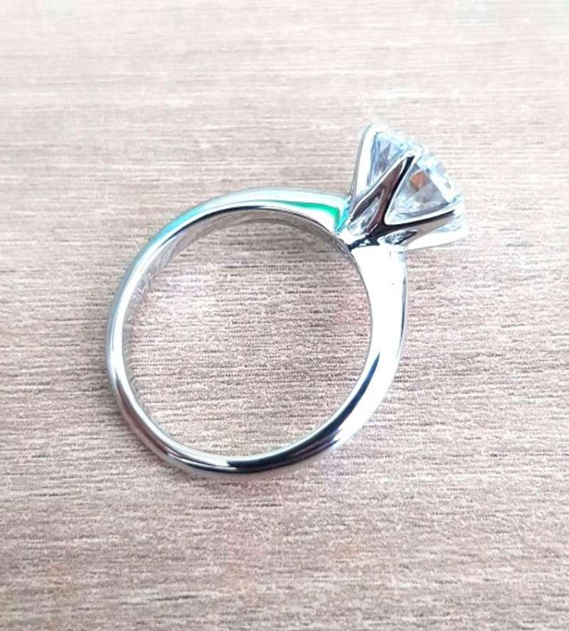 Engagement Rings - 2.00 Carat Round SONA Diamond **Certified** VVSI/D Engagement Ring Plated in ...