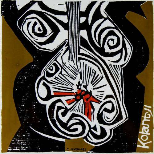 Other Original South African Art - Cecil Skotnes - Ceramic tile with a ...