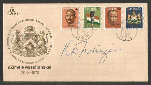 Transkei - TRANSKEI 1976 INDEPENDENCE OFFICIAL FDC 1.1 SIGNED BY ...