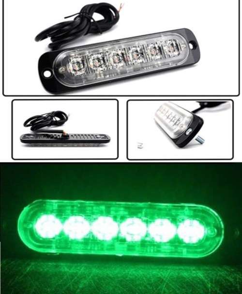 Neon & LED Lights - GREEN LED Emergency Warning Flash Cluster Strobe ...