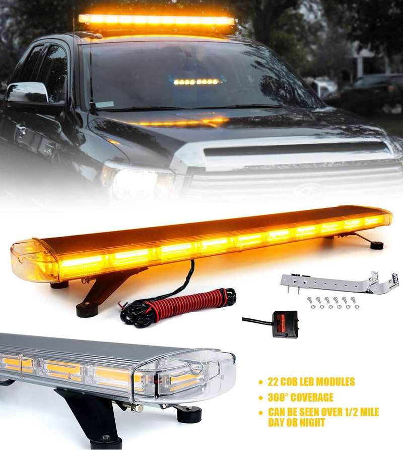 Neon & LED Lights - Construction Vehicle Roof Top Amber COB LED Strobe ...