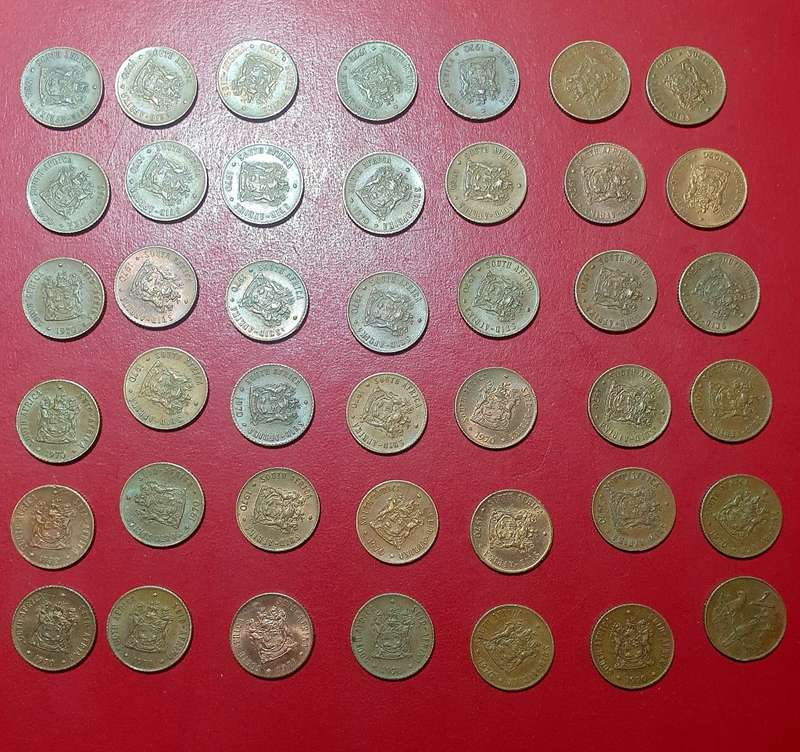 Half Cent - 42 X 1970 RSA 1/2 CENT COINS . UNC TO CIRC. ONE BID FOR ALL ...