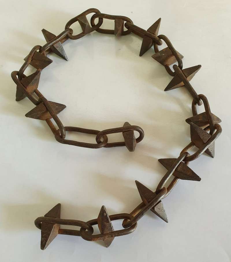 Accessories - 1800s ANTIQUE HAND FORGED SPIKED CHAIN for sale in ...