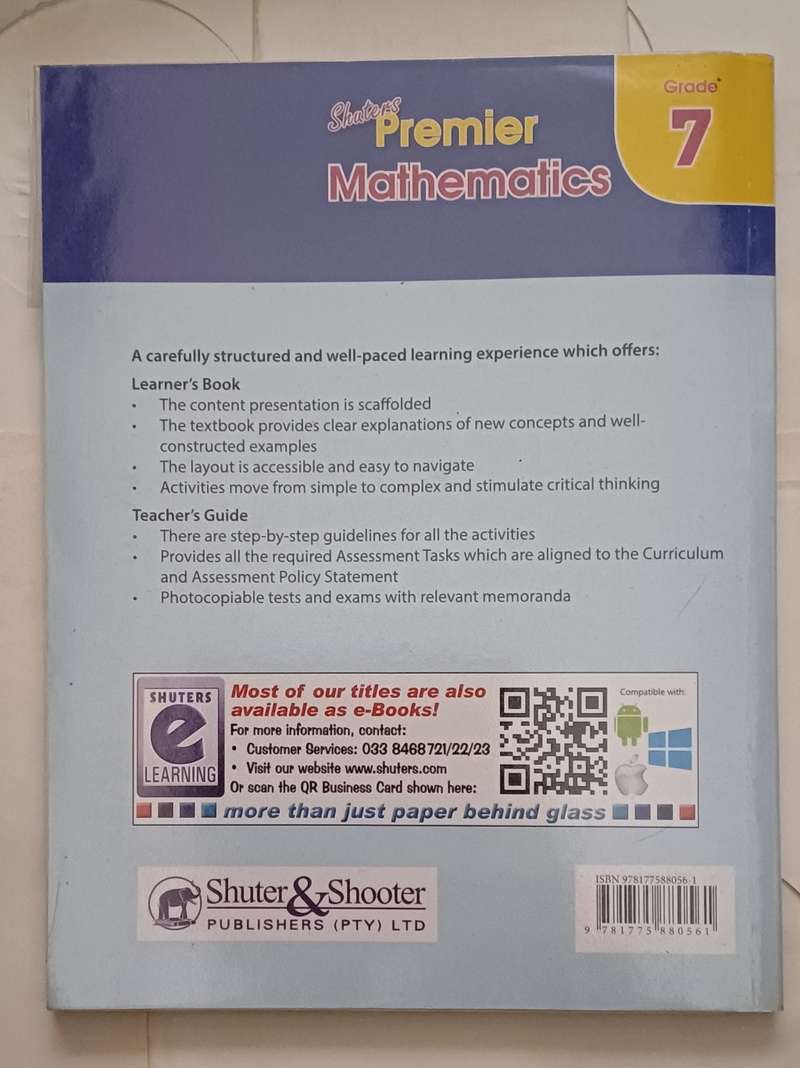 Education & Teaching - CAPS SHUTERS PREMIER MATHEMATICS LEARNER'S BOOK ...