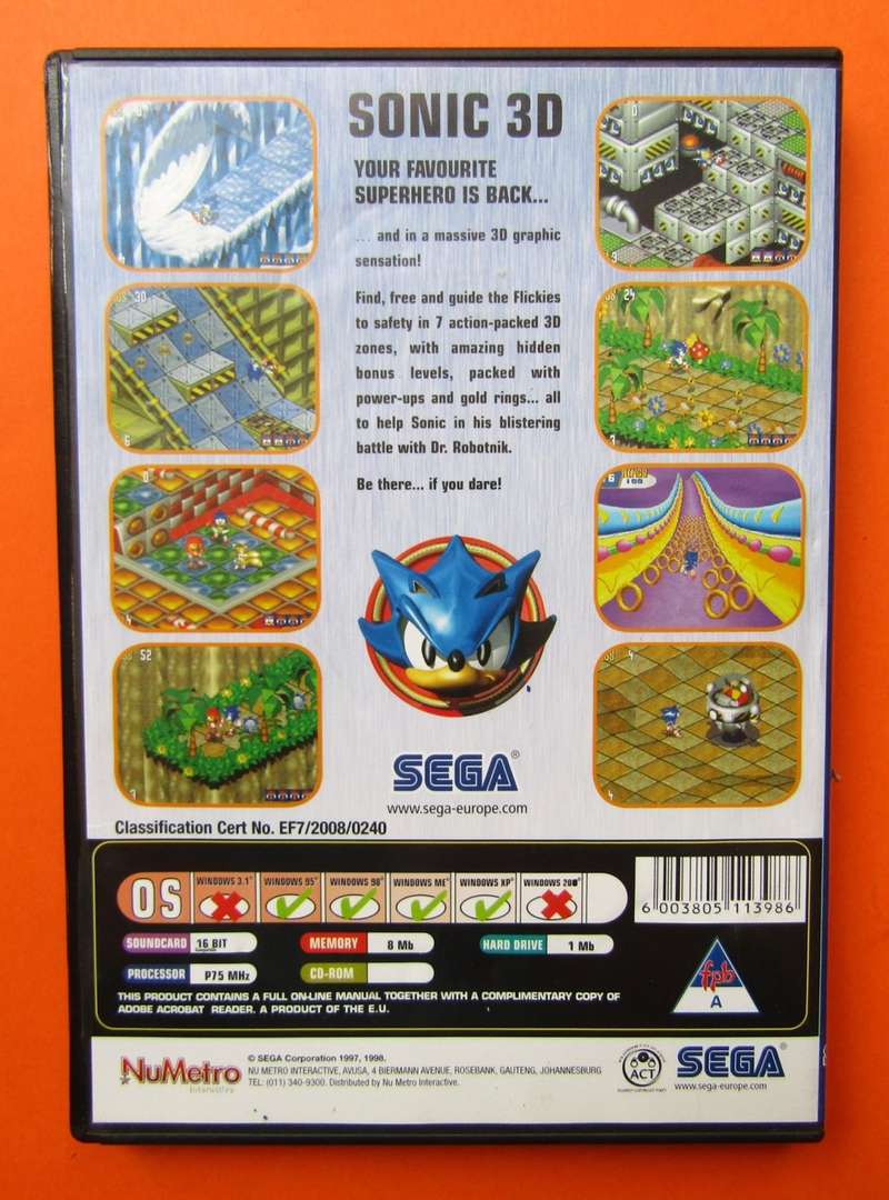 Games - Sonic 3D: Flickies Island - Sega PC Game for sale in Pretoria / Tshwane (ID:621300222)