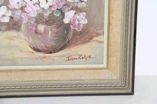 Paintings - A gorgeous original framed oil on board painting of a vase ...