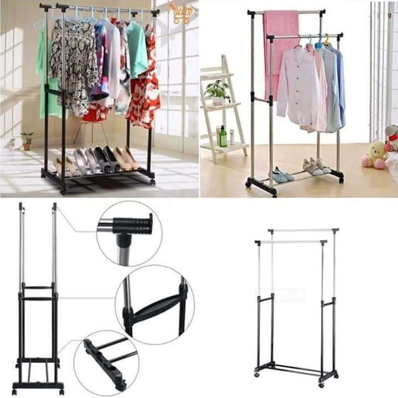 Clothes Lines & Racks - Double Rod Clothes Rack for Drying, Hanging and ...