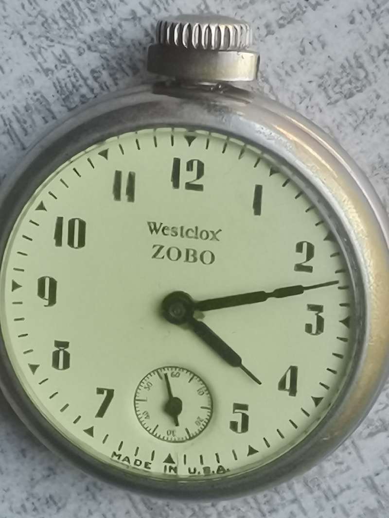 Pocket Watches - VINTAGE MENS WESTCLOX ZOBO POCKET WATCH - NEEDS ...