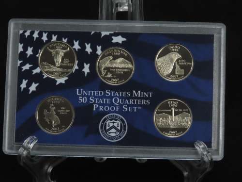 Proof sets - USA , 2007 Complete Statehood Quarters Proof set, 5 coin ...
