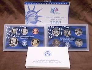 Proof sets - USA , 2002 Complete Proof Coin Set, Including Statehood ...