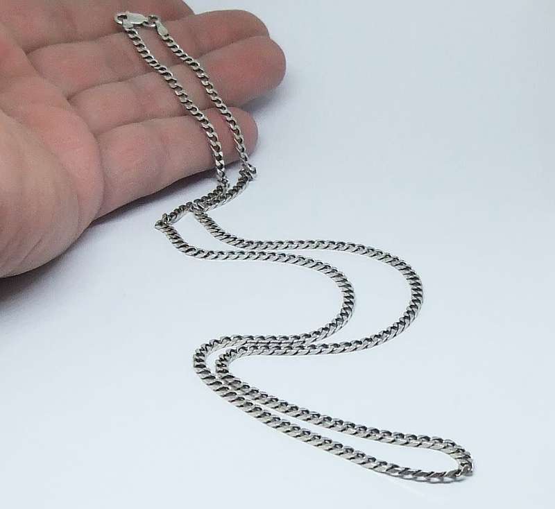 Necklaces - An extra long genuine solid sterling silver necklace with ...