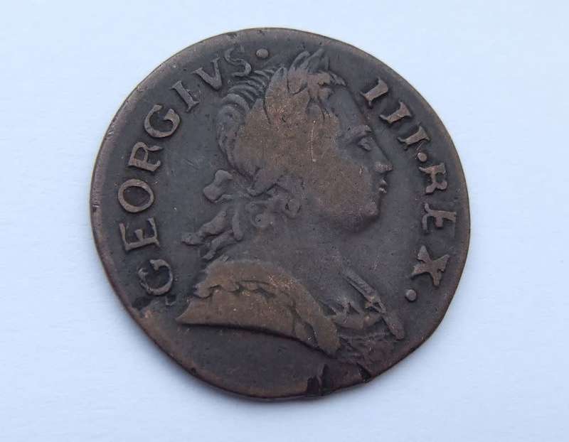 Great Britain - Rare !! A 1773 Britain 1/2 Penny - King George III ...