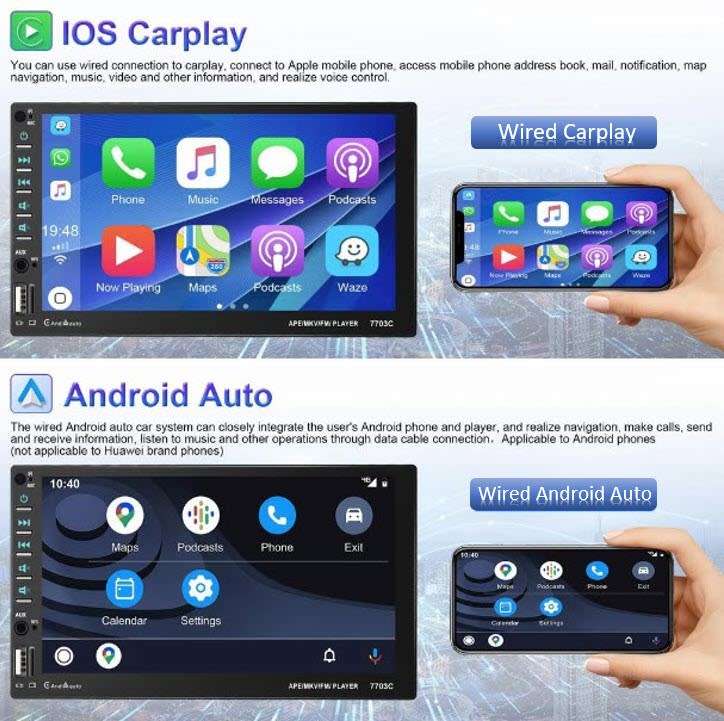 Audio Head Units - Android Auto/Carplay Double din 7inch HD Touch ...