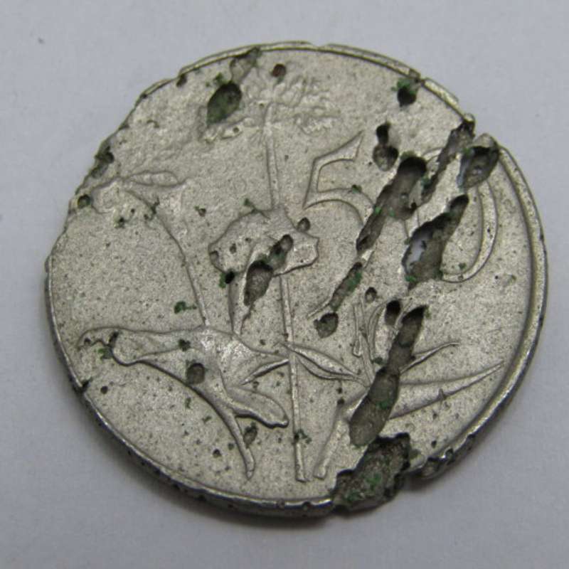 Fifty Cent - Counterfeit South Africa 50 cent coin - casting gone wrong ...