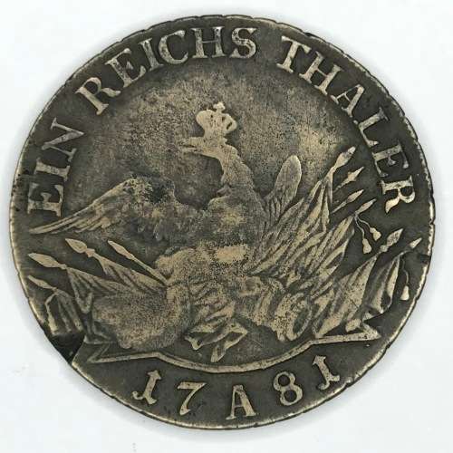 Europe - 1781 A German States Prussia - one reichsthaler almost VF for ...