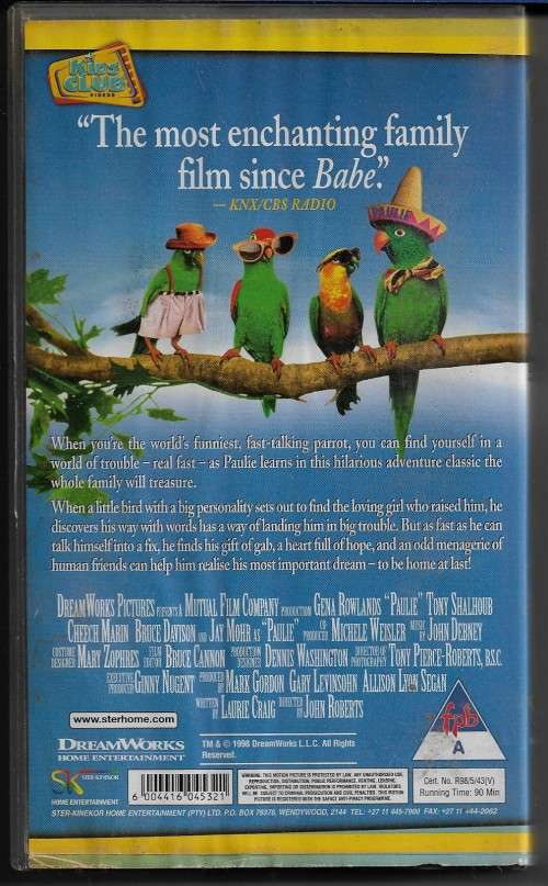 Movies - Paulie - VHS Video Tape for sale in Johannesburg (ID:618930417)