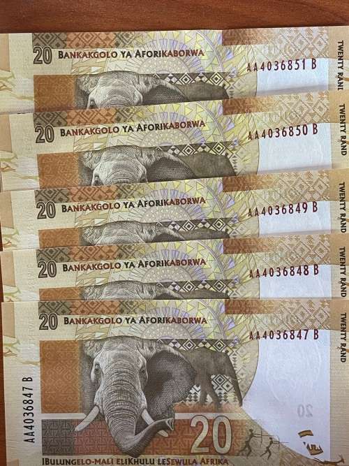 Gill Marcus - MARCUS R20 - AA series and set of 5 consecutive notes ...