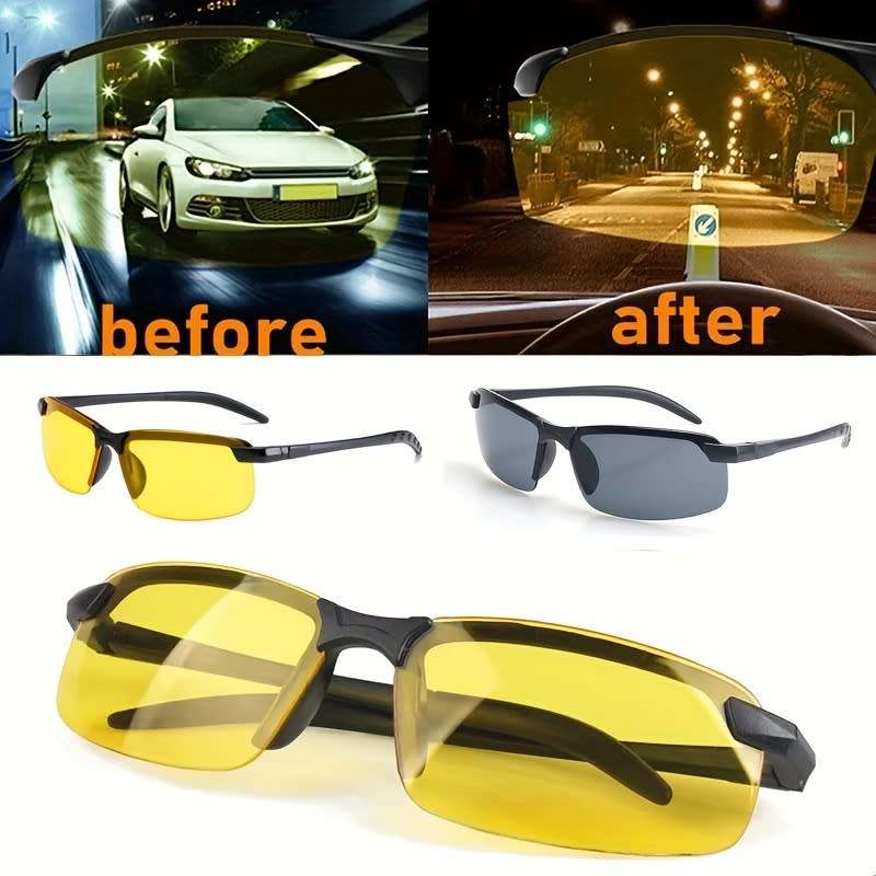 Computers - 2Pcs Night Vision Glasses Outdoor Sports Half-Frame ...