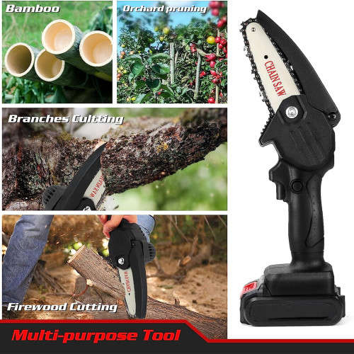 Saws - 25V Mini Chainsaw Cordless Branch Cutter 4 Inch Chainsaw Home ...